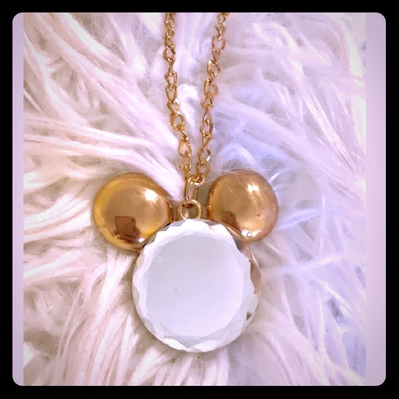 Jewelry | Mickey Mouse Gold And Gem Necklace And Earrings | Poshmark